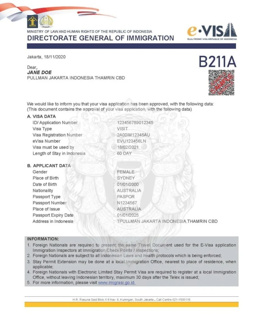 Indonesia Visa Apply Online E Visa Application